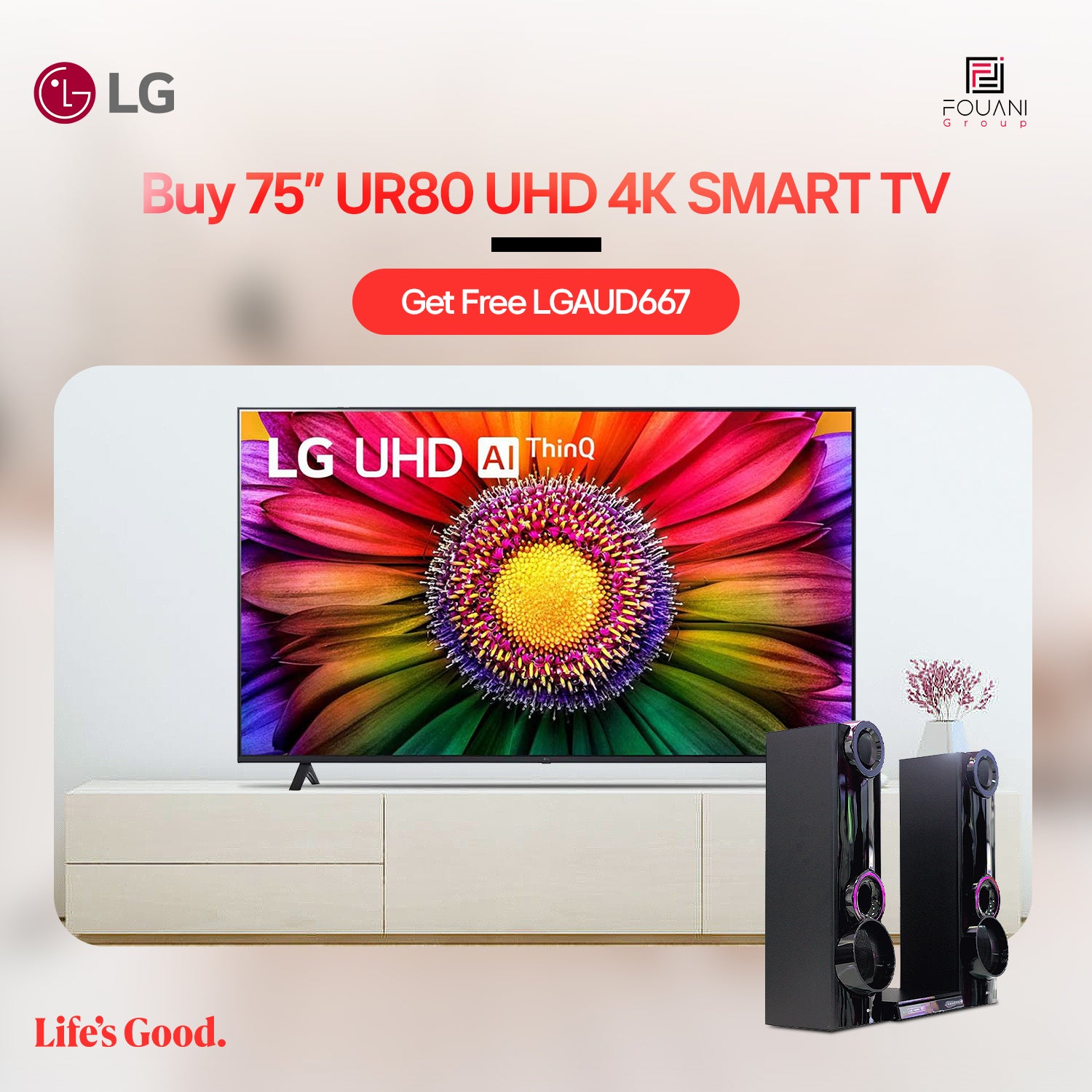 LG 75 inch UHD 4K SMART TV UQ9000 with warranty at Alabamart.com