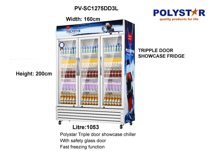 Buy POLYSTAR 3 DOOR SHOWCASE REFRIGERATOR PV-SC1275DD3L online – Alabamart