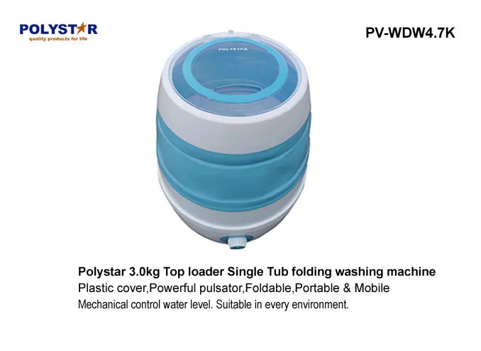 Buy POLYSTAR 3KG TOP LOAD COMPRESSABLE SINGLE TUB WASHING MACHINE PV ...