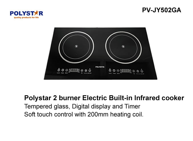 BUY POLYSTAR 2 BURNER TABLE TOP GAS COOKER PV-JY502GA ONLINE – Alabamart